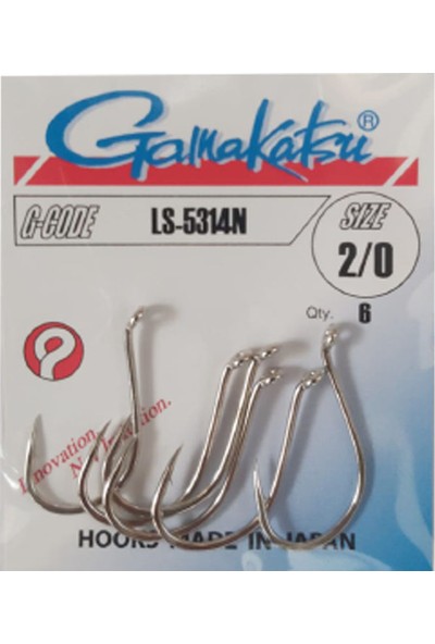 Gamakatsu LS-5314N No:2/0 Nikel Olta Iğnesi 1/6