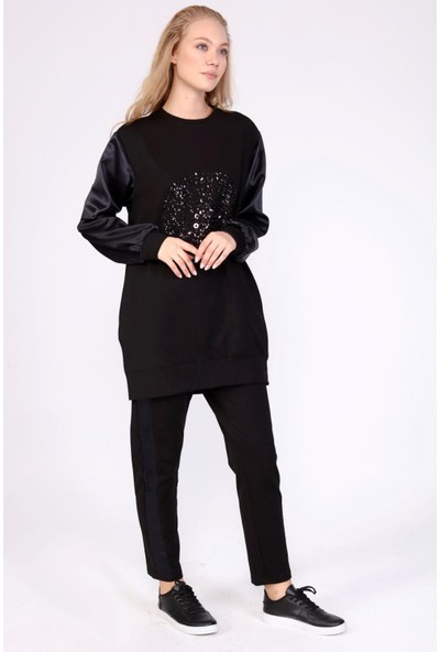 FTZ Women Saten Kol Detaylı Takım