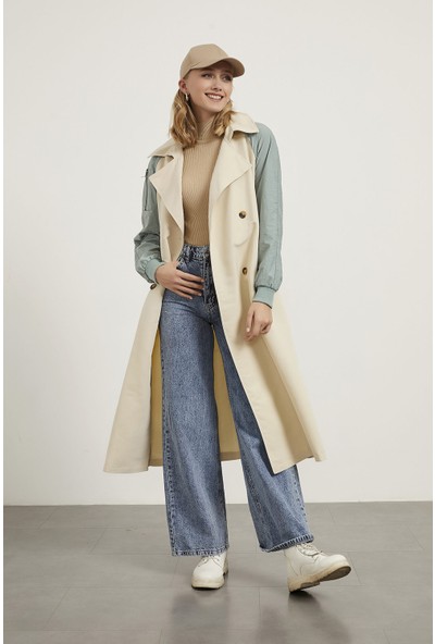 Armalıfe 7007 Kol Kırınkle Fermuar Detaylı Bayan Trenchcoat
