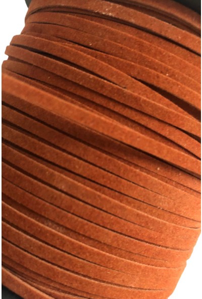 Alfa Tasarım Atölyesi Süet Deri Şerit Ip, 3Mm - Taba Rengi, Tesbih, Bileklik, Kolye Ipi (3 Metre)