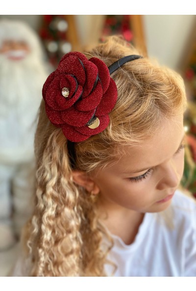 Queen Yılbaşı Özel Tasarım Lüks Büyük Katmerli Parlak Simli Kırmızı Gül Kristal Taşlı Taç Kadın Çocuk Tacı