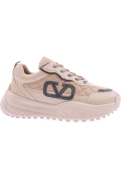 Dgn X-3 Kadın Mega Kalın Dalgalı Taban Logo Detaylı Sneakers Ayakkabı