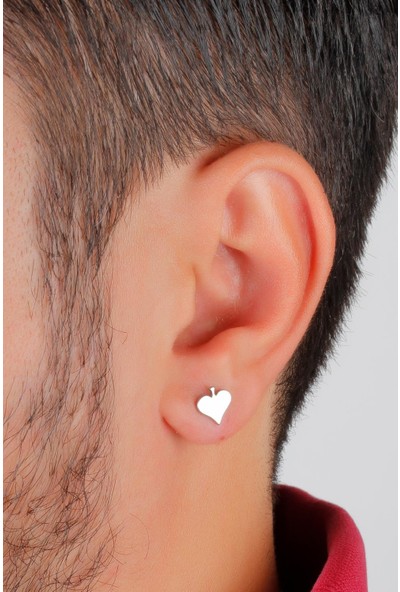 Madame Concept Gümüş Renk Kupa Sembolü Çelik Erkek Küpe