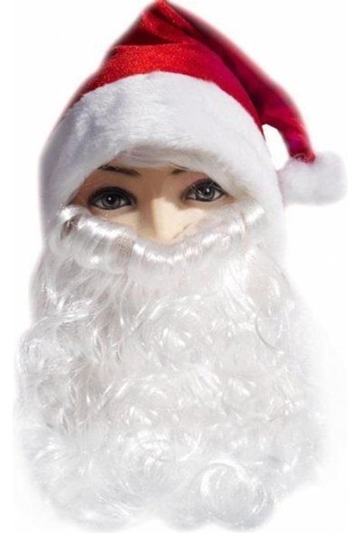 Masho Trend Lüks Noel Şapkası + Noel Baba Sakalı - Yılbaşı Şapkası - Christmas Hat - Beyaz Sakal Masho Trend Lüks Noel Şapkası + Noel Baba Sakalı - Yılbaşı Şapkası - Christmas Hat - Beyaz Sakal