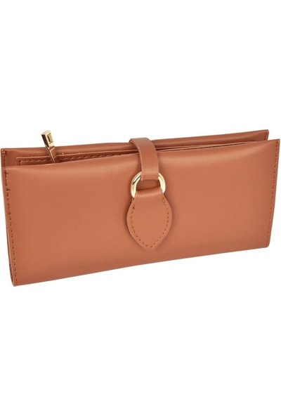 Barse Collection Yumuşak Derili Tokalı ve Çok Bölmeli Kadın Cüzdan Taba Barse Collection Yumuşak Derili Tokalı ve Çok Bölmeli Kadın Cüzdan Taba