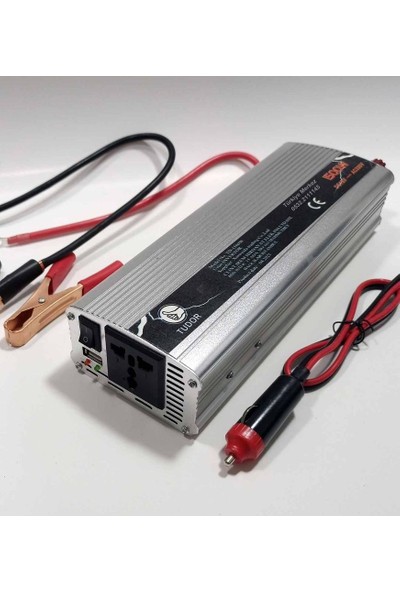 Mbois Tudor 12-230 V 1500 W Ekstra Üniversal Girişli Inverter Güç Kaynağı Akü ve Çakmak Bağlantılı