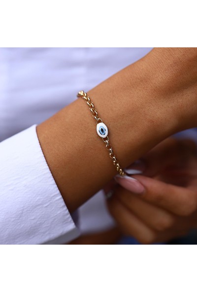 Çağdaş Kuyumculuk Çift Taraflı Doç Nazar Bileklik