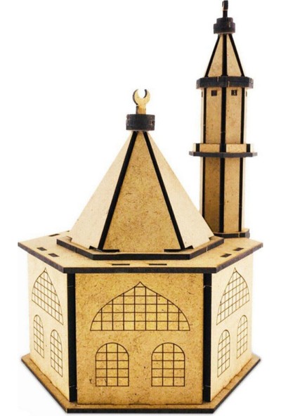 Misa Aksesuar Hşap Cami Maketi - 3 Boyutlu Ahşap Maket Misa Aksesuar Hşap Cami Maketi - 3 Boyutlu Ahşap Maket