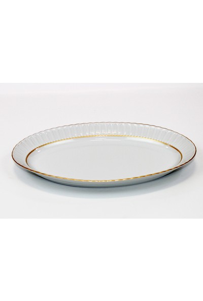 Güral Porselen Kütahya Porselen 35 cm Yaldızlı Kayık Tabak Güral Porselen Kütahya Porselen 35 cm Yaldızlı Kayık Tabak