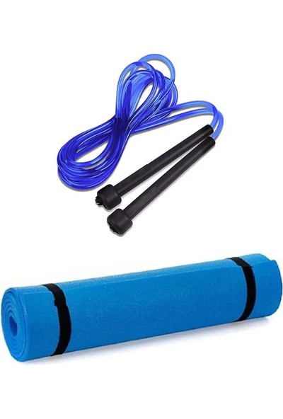 For Today Mavi Pilates Matı - Pilates Minderi + Mavi Uzunluk Ayarlı Pvc Atlama Ipi For Today Mavi Pilates Matı - Pilates Minderi + Mavi Uzunluk Ayarlı Pvc Atlama Ipi