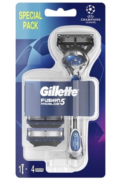 Gillette Fusion 5 Proglide Tıraş Makinesi + 4 Yedek Bıçak Şampiyonlar Ligi Paketi Gillette Fusion 5 Proglide Tıraş Makinesi + 4 Yedek Bıçak Şampiyonlar Ligi Paketi