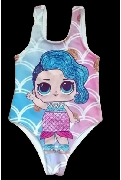 Trend All Butik Kız Çocuk Baskılı Mayo