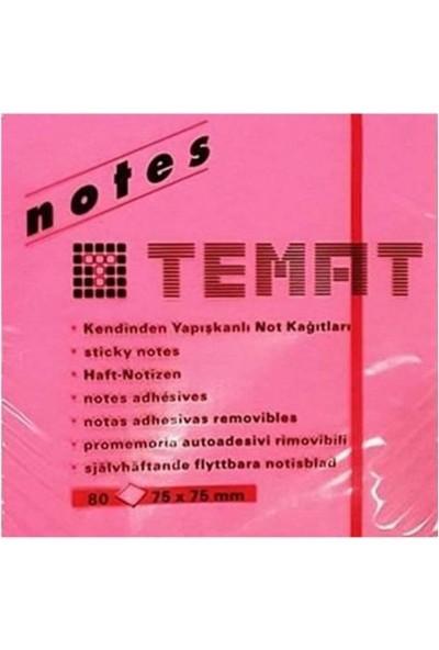 Temat 75x75mm Post-It 80Yaprak Fosforlu Pembe 10612 Temat 75x75mm Post-It 80Yaprak Fosforlu Pembe 10612