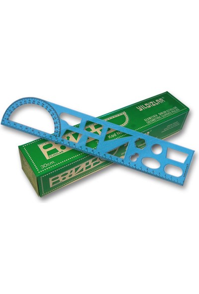 Yıldızlar 30 Cm Geometrik Şablonlu Cetvel