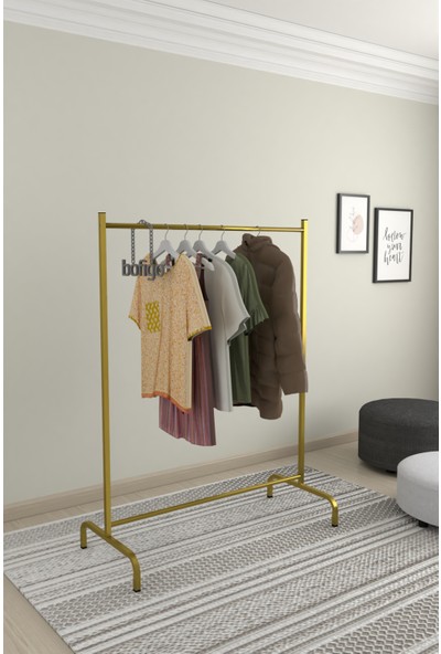Bofigo Konfeksiyon Askısı Ayaklı Askılık Elbise Askılığı Gold Bofigo Konfeksiyon Askısı Ayaklı Askılık Elbise Askılığı Gold