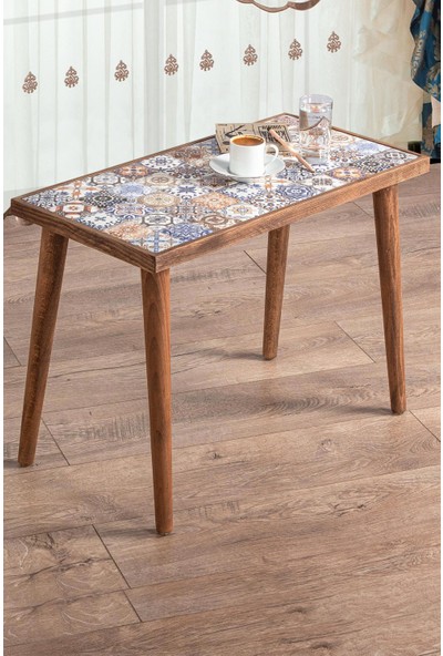 Bofigo Ahşap Çinili Orta Sehpa (Ceviz 62*32 Cm) Bofigo Ahşap Çinili Orta Sehpa (Ceviz 62*32 Cm)