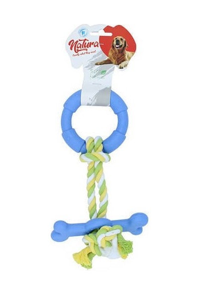 Natura Plastik Halka ve Kemikli Dental Halat Köpek Oyuncağı 25 cm Natura Plastik Halka ve Kemikli Dental Halat Köpek Oyuncağı 25 cm