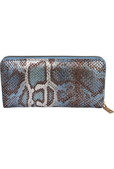 Barse Collection Barsecollection Fermuarlı Yılan Desenli Bebemavi Kadın Cüzdanı Barse Collection Barsecollection Fermuarlı Yılan Desenli Bebemavi Kadın Cüzdanı