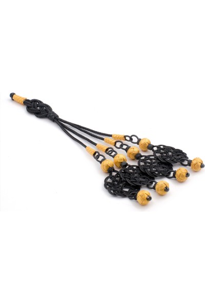 Kazzaze Gold Siyah Kombin Kazaziye Tesbih Püskülü