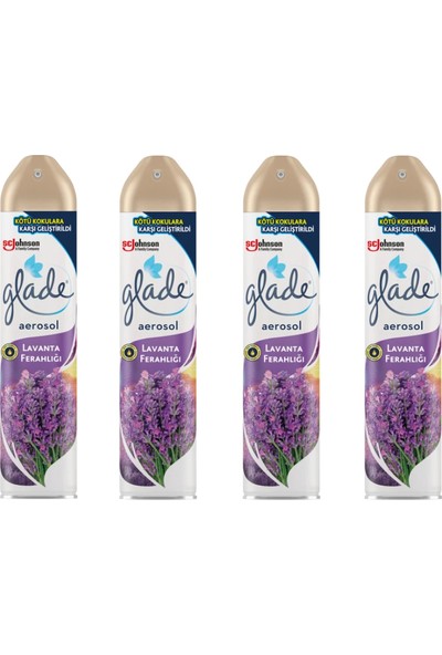 Glade Aerosol Oda Kokusu Lavanta Ferahlığı 300 ml x 4'li Glade Aerosol Oda Kokusu Lavanta Ferahlığı 300 ml x 4'li