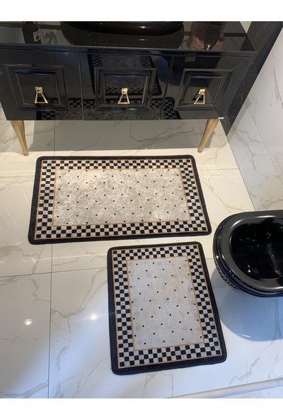 Brillant Rasel 2'Li Lateks Taban Banyo Paspas Takımı