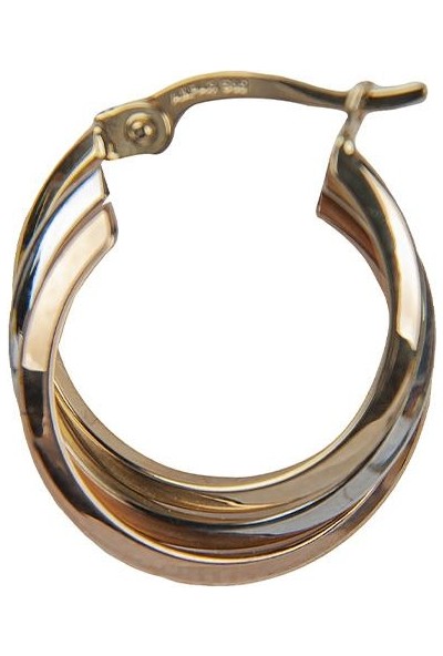 Poçan Kuyumculuk Üç Renk Halka Küpe