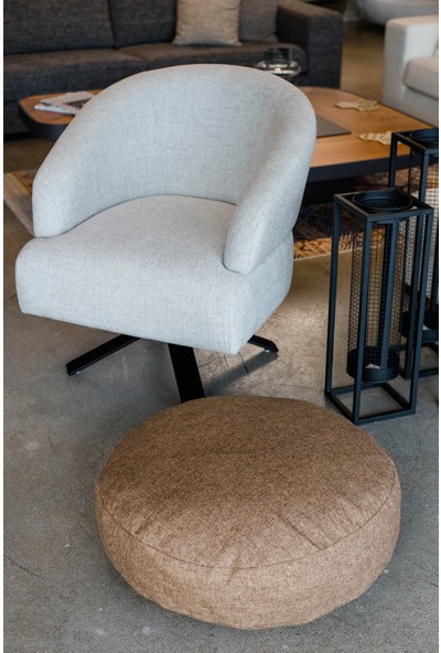 Ozco Home Keten Kumaş Minder Hasır Renk 68 cm Çaplı Ozco Home Keten Kumaş Minder Hasır Renk 68 cm Çaplı
