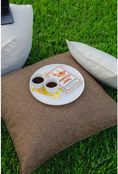 Ozco Home Keten Kumaş Minder Hasır Renk 80X80 cm Ozco Home Keten Kumaş Minder Hasır Renk 80X80 cm