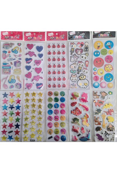 Ticon 3D Karışık Sticker 10'lu Ticon 3D Karışık Sticker 10'lu