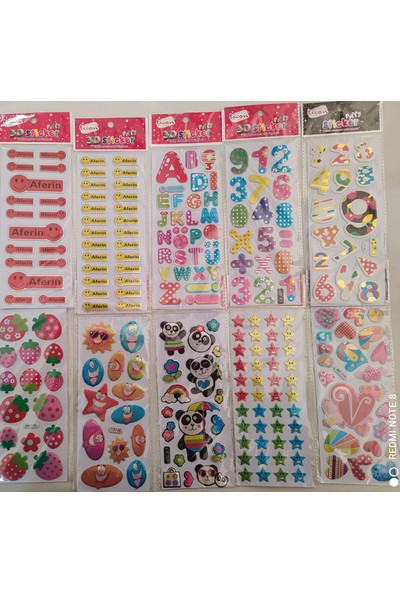 Ticon 3D Karışık Sticker 10'lu Ticon 3D Karışık Sticker 10'lu