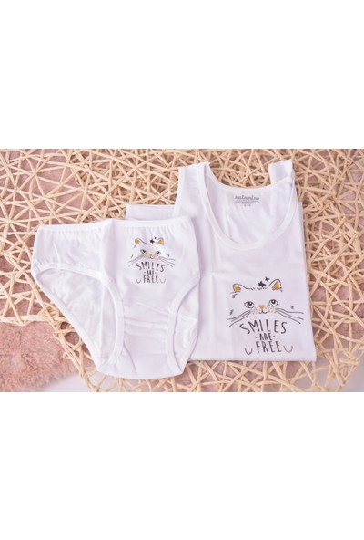 Katamino Kız Çocuk Geniş Askılı Atlet Slip Takım Katamino Kız Çocuk Geniş Askılı Atlet Slip Takım