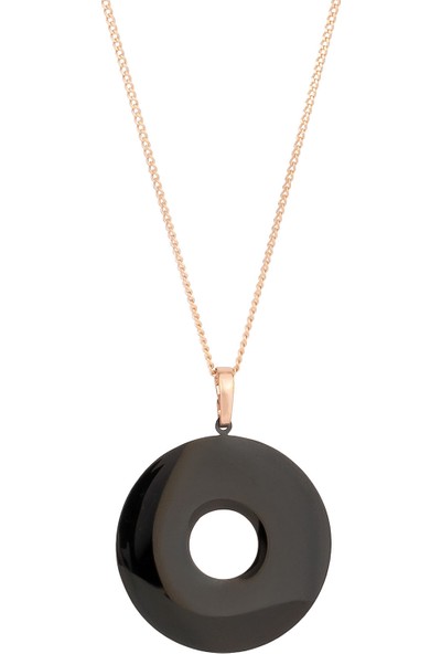 Uslada Bijoux House Altın-Siyah Halka Kolye