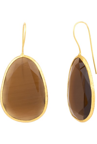 Uslada Bijoux House Kedi Gözü Doğal Taş Küpe