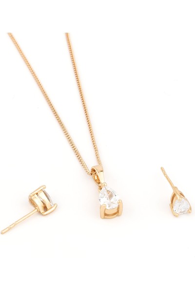 Uslada Bijoux House Damla Kesim Küpe-Kolye Set