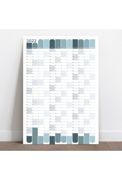 Bi'aldım 2022 Yıllık Planlayıcı Duvar Takvimi 35X50 cm Mavi Yearly Wall Planner Bi'aldım 2022 Yıllık Planlayıcı Duvar Takvimi 35X50 cm Mavi Yearly Wall Planner