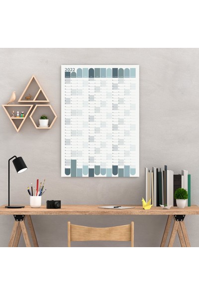 Bi'aldım 2022 Yıllık Planlayıcı Duvar Takvimi 50X70 cm Mavi Yearly Wall Planner Bi'aldım 2022 Yıllık Planlayıcı Duvar Takvimi 50X70 cm Mavi Yearly Wall Planner