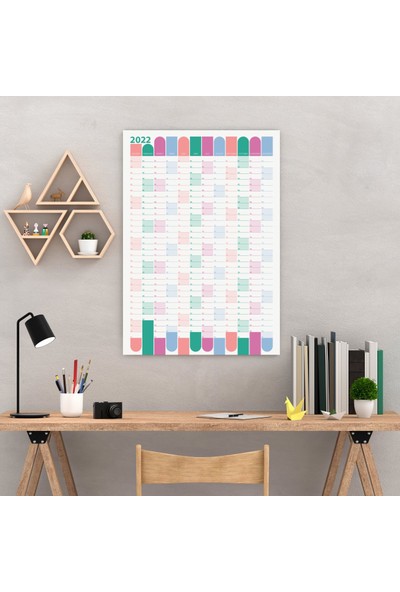 Bi'aldım 2022 Yıllık Plan Duvar Takvimi 50X70 cm Pembe Yeşil Wall Planner Bi'aldım 2022 Yıllık Plan Duvar Takvimi 50X70 cm Pembe Yeşil Wall Planner