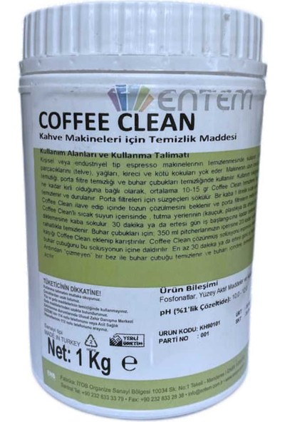 Entem Coffee Clean Kahve Makinesi Temizlik Maddesi Entem Coffee Clean Kahve Makinesi Temizlik Maddesi