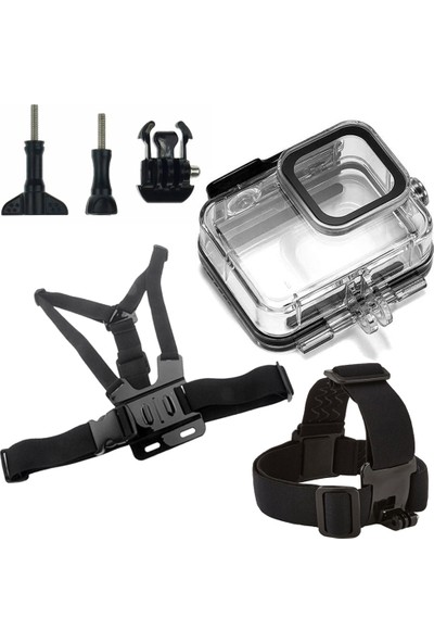 Gplus GO208 Gopro Hero 8/ Hero 8 Black Uyumlu 60 Metre Su Geçirmez 5 Parça Aksesuar Seti Gplus GO208 Gopro Hero 8/ Hero 8 Black Uyumlu 60 Metre Su Geçirmez 5 Parça Aksesuar Seti