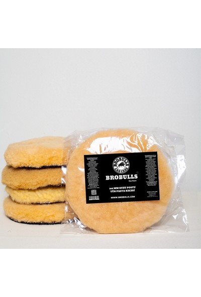 Brobulls Car Care Sarı Kuzu Postu Pasta Keçesi 160 mm