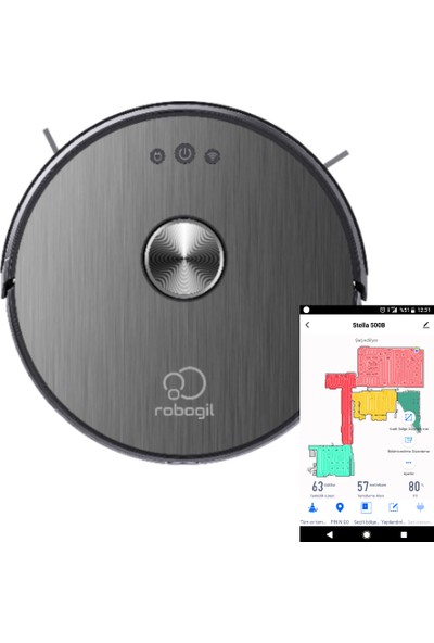Robogil Stella 500B Robot Süpürge ve Paspas Robogil Stella 500B Robot Süpürge ve Paspas