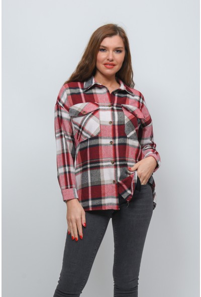 Tusse Ekose Desenli Pamuklu Oversize Oduncu Gömlek Tusse Ekose Desenli Pamuklu Oversize Oduncu Gömlek