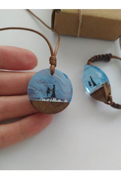 Ağaç Eller Anne ve Kız Kolye ve Bileklik Seti