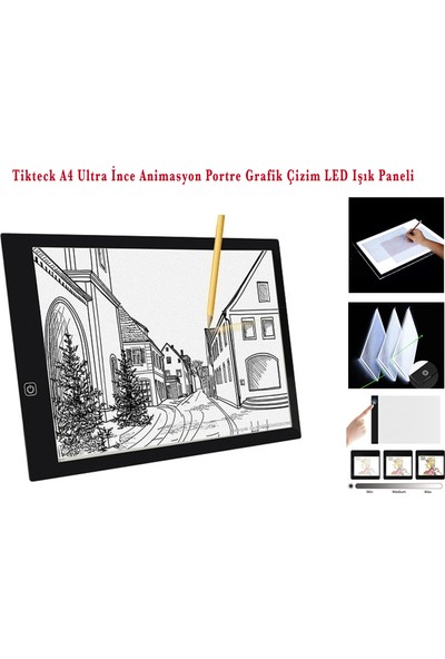 Tikteck A4 LED Ultra İnce Animasyon, Çizgi Film, Portre, Dövme Grafik Çizim Tableti Tikteck A4 LED Ultra İnce Animasyon, Çizgi Film, Portre, Dövme Grafik Çizim Tableti