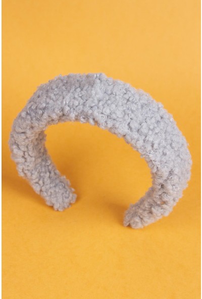 Bahels Kadın Gri Teddy Peluş Taç Saç Bandı