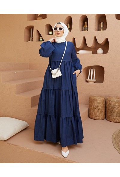 Neways Büzgülü Elbise Lacivert Neways 6510 Neways Büzgülü Elbise Lacivert Neways 6510