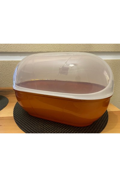 Renk Yapı Ekmeklik Kutusu Ekmek Sepeti Kapaklı Plastik Kahverengi