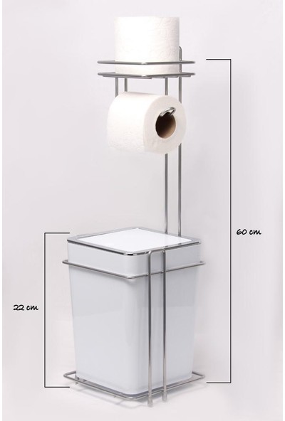 Snc Metal - Wc Kağıtlık Yedekli ve Çöp Kovalı