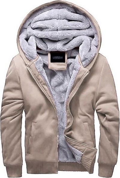 Madmext Içi Kürklü Bej Hırka 22377