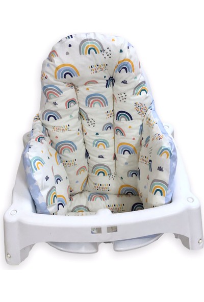 Bebek Özel Bebek Çocuk Mama Sandalyesi Minderi Gökkuşağı ve Mavi Yıldızlı Bebek Özel Bebek Çocuk Mama Sandalyesi Minderi Gökkuşağı ve Mavi Yıldızlı
